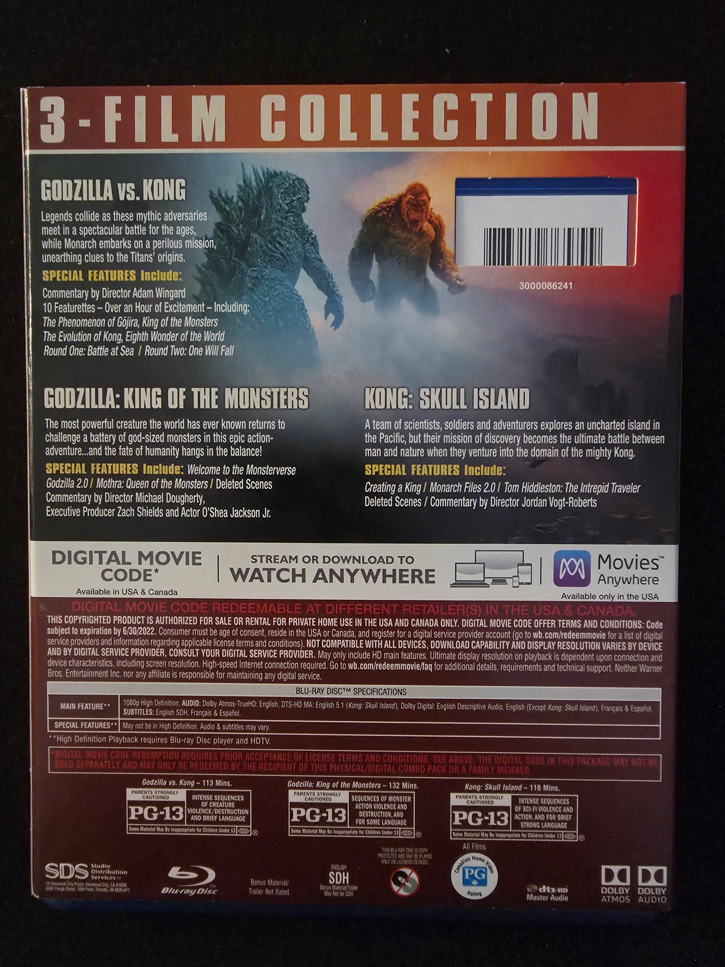Godzilla vs. Kong/Godzilla: King of the Monsters/Kong: Skull Island 3 ...