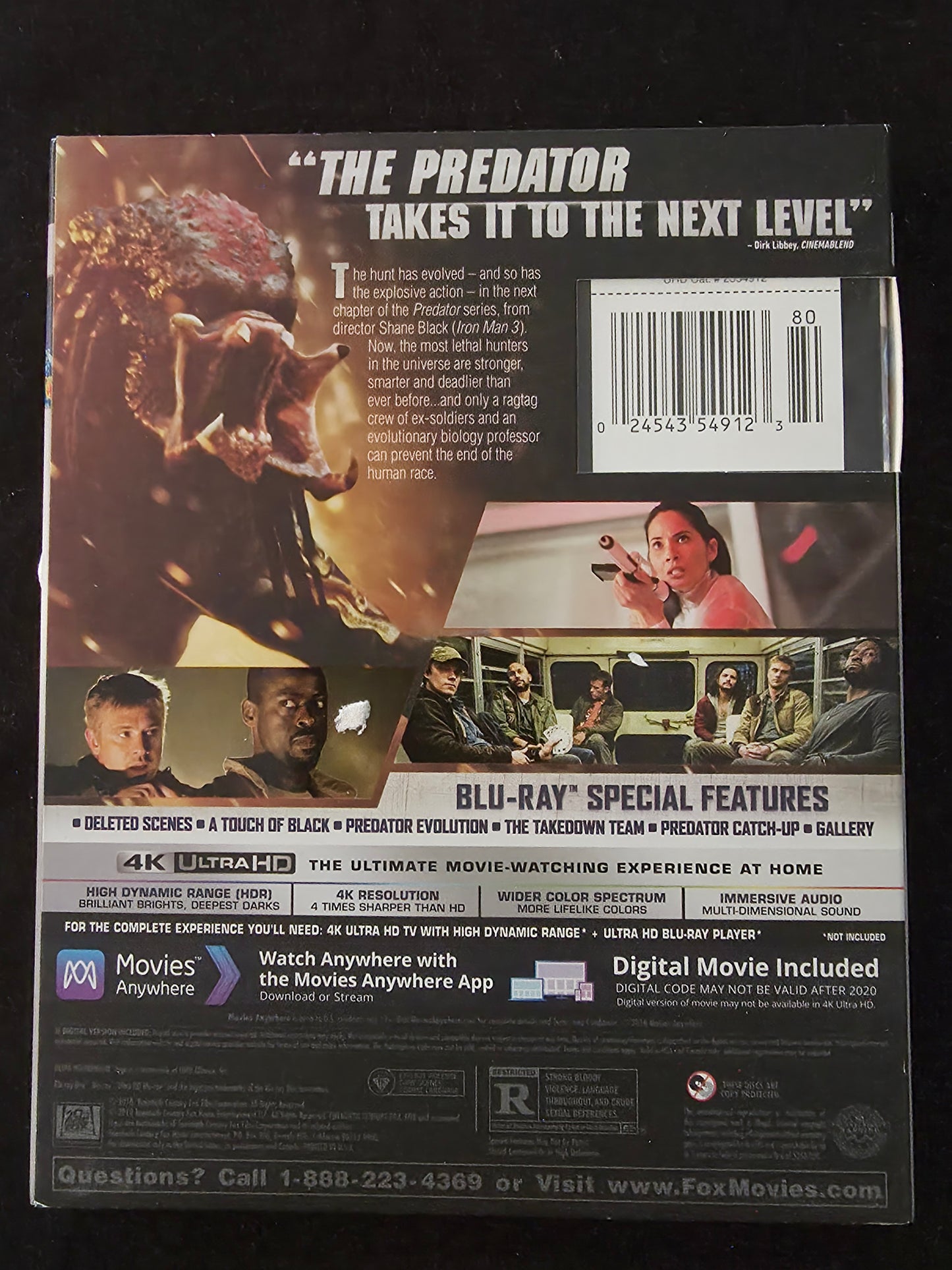 The Predator 2018 Fox Pictures 4K UHD + Blu-ray w/ Slipcover (NO DIGIT ...