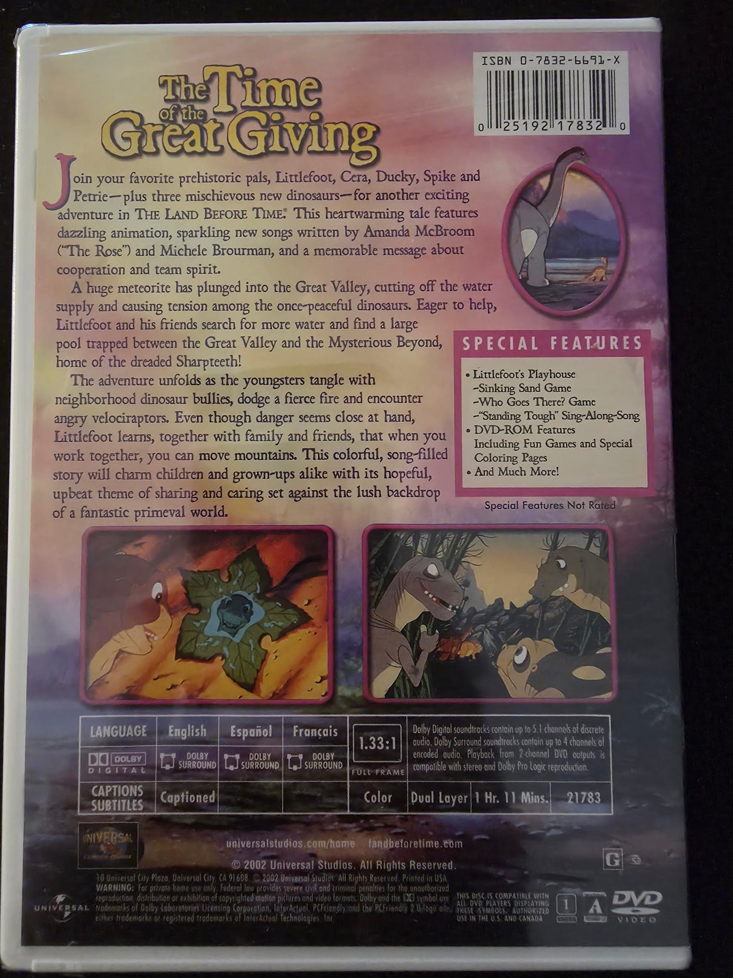 The Land Before Time VII: The Stone of Cold Fire (DVD, 2000) NEW ...